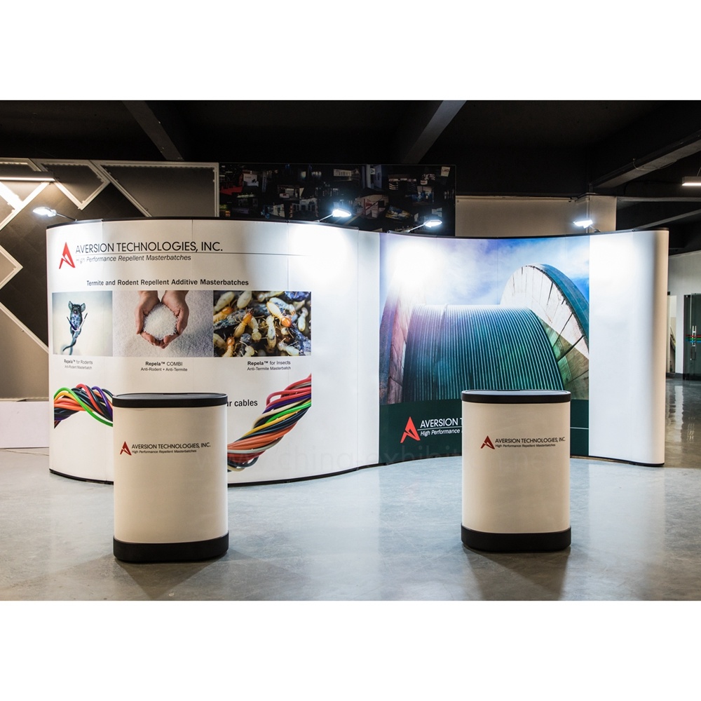 Curved S Shape Trade Show Magnetic Pop up Display Stand Banner Stands ...